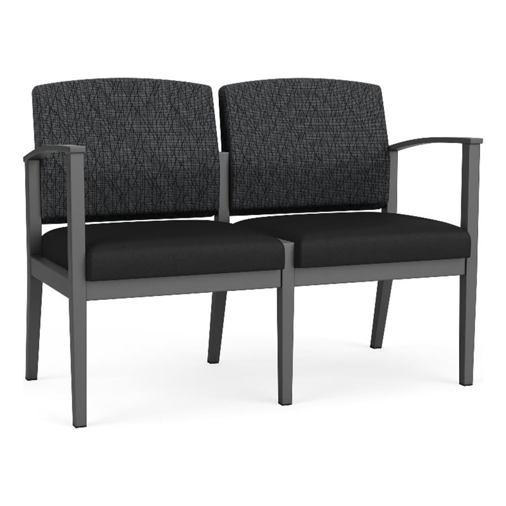 Amherst Steel Reception 2-Seat Chair / Charcoal Steel / Dark Gray ...