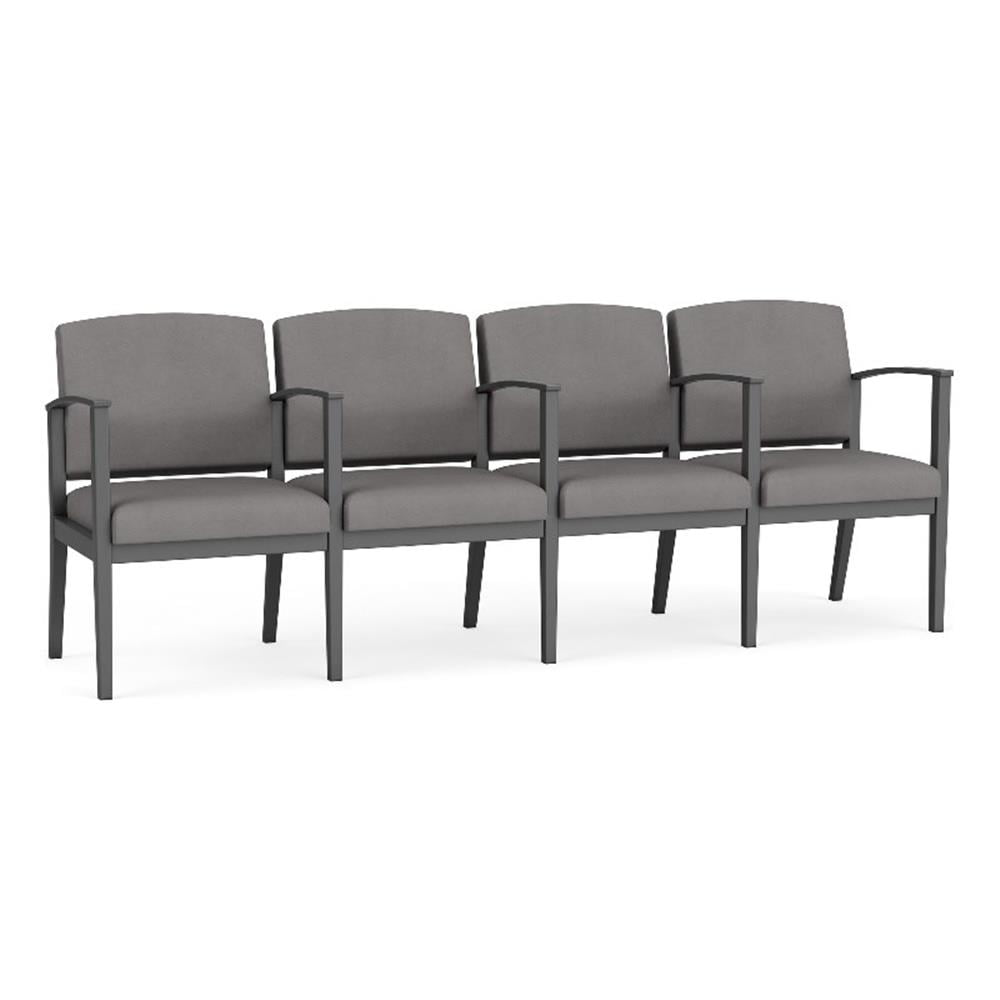 Amherst Steel Reception 4 Seat Tandem Seating / Charcoal Steel / Light ...