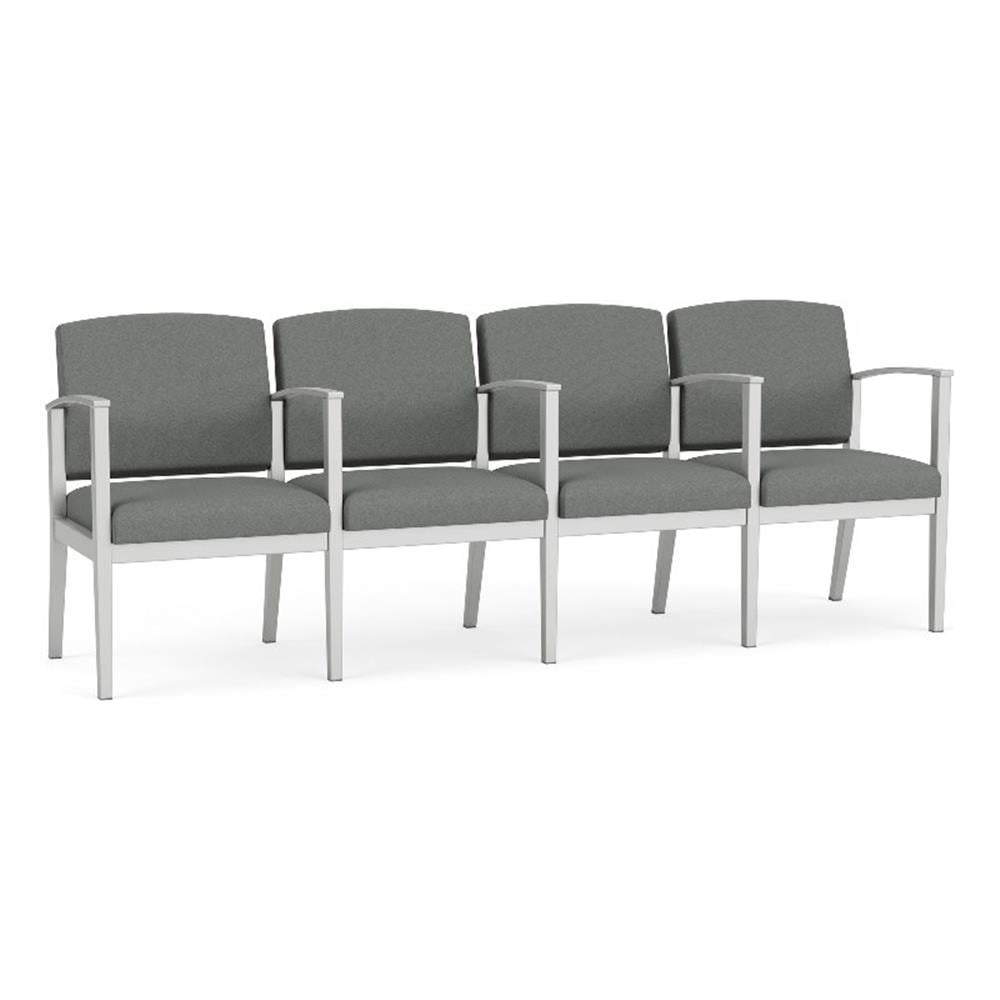 Amherst Steel Reception 4 Seat Tandem Seating / Silver Steel / Light ...