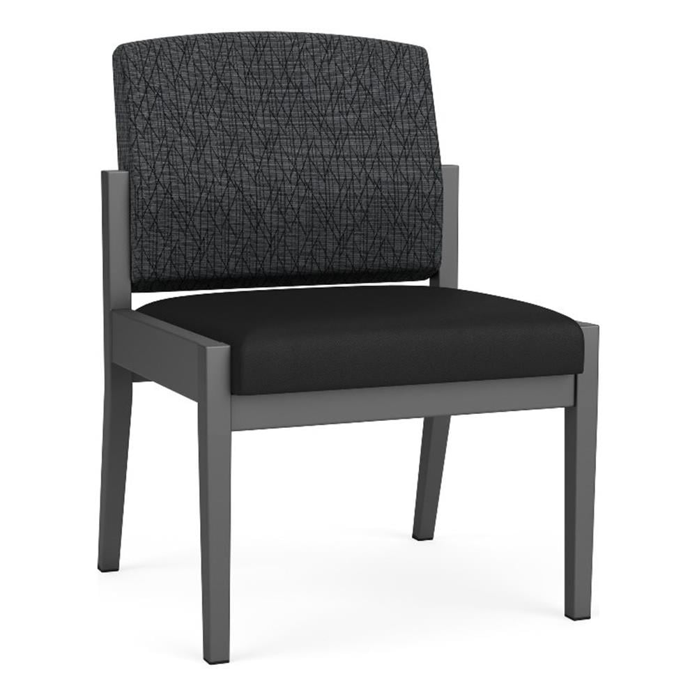 Amherst Steel Reception Armless Guest Chair / Charcoal Steel / Dark ...