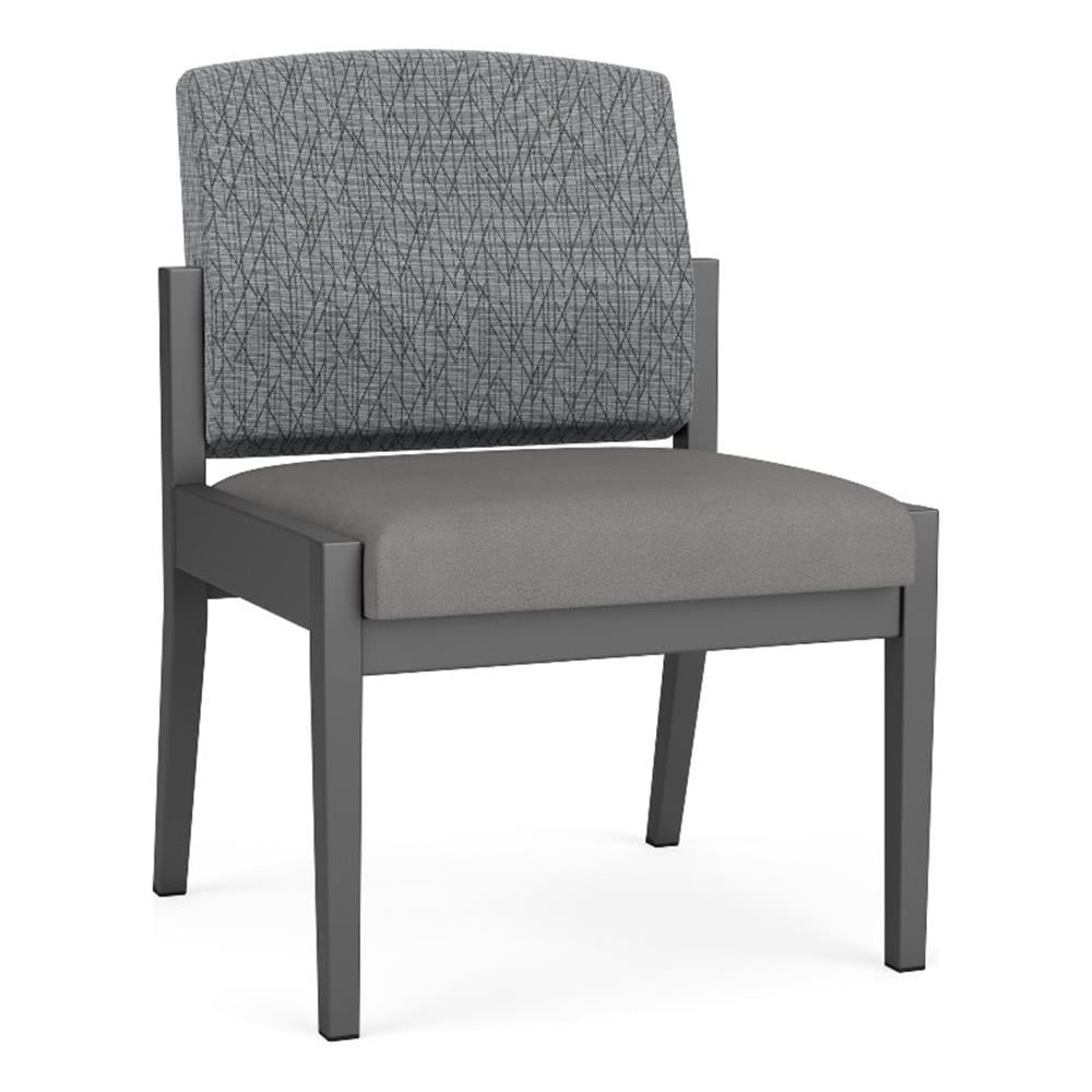 Amherst Steel Reception Armless Guest Chair / Charcoal Steel / Gray ...