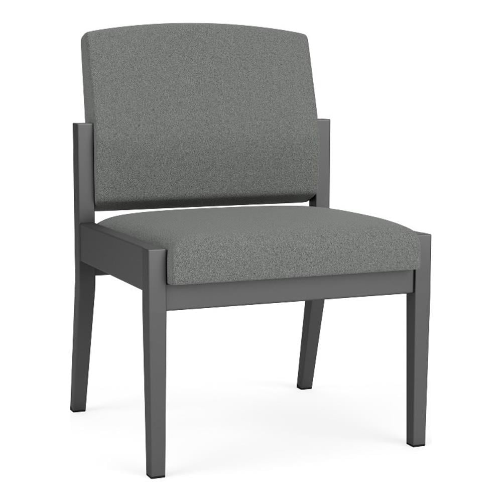 Amherst Steel Reception Armless Guest Chair / Charcoal Steel / Light ...
