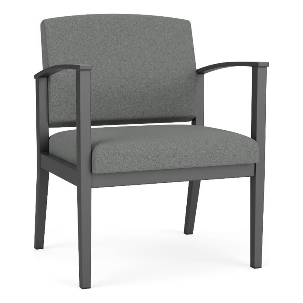 Amherst Steel Reception Oversize Guest Chair / Charcoal Steel / Light ...
