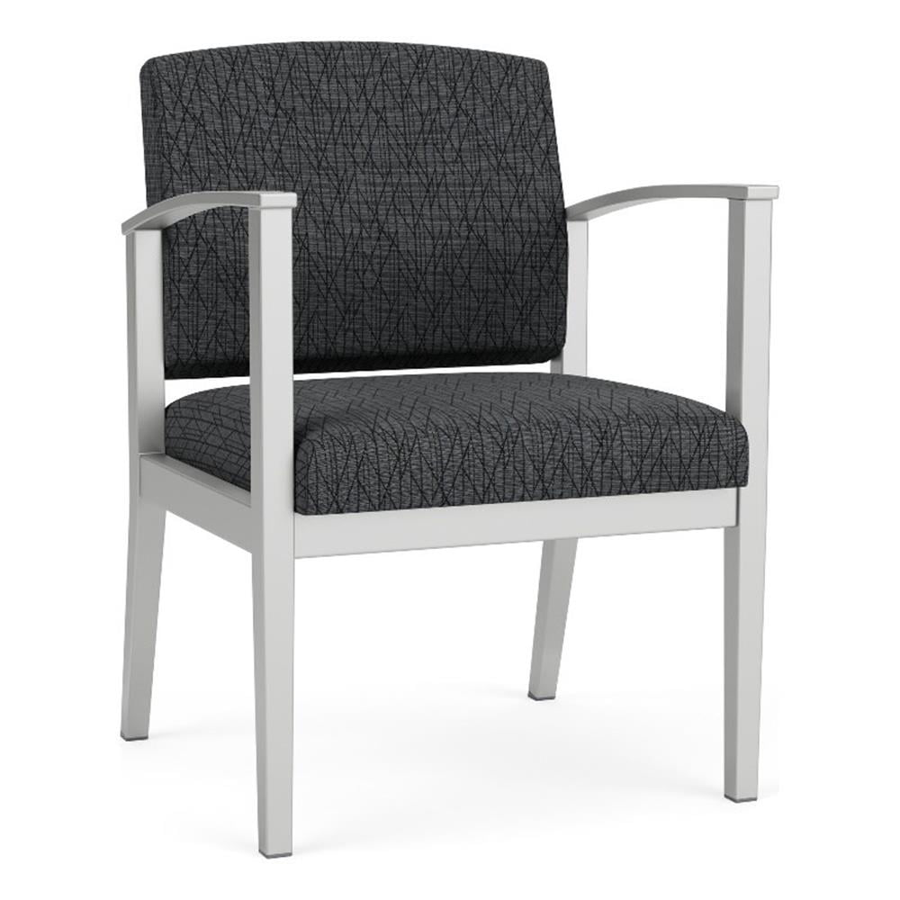 Amherst Steel Reception Waiting Guest Chair / Silver Steel / Dark Gray ...