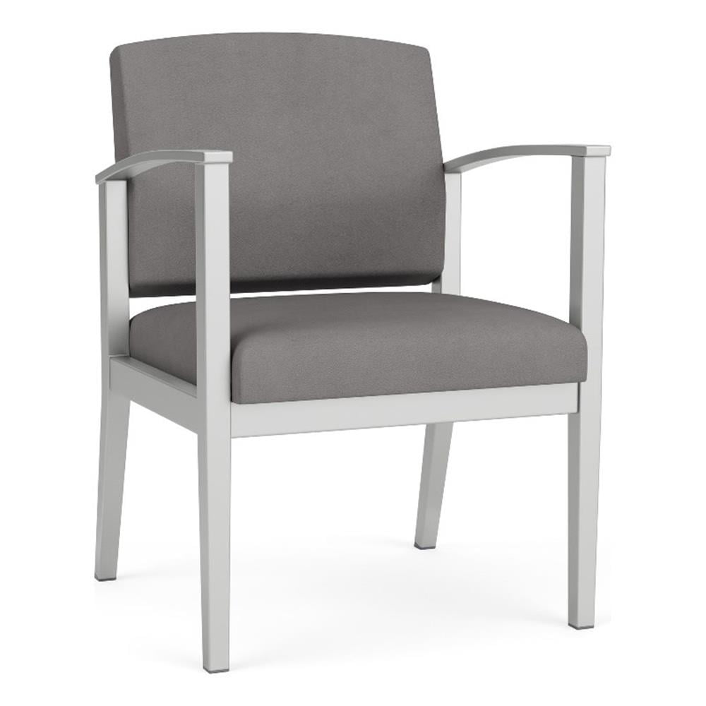 Amherst Steel Reception Waiting Guest Chair / Silver Steel / Light Gray ...