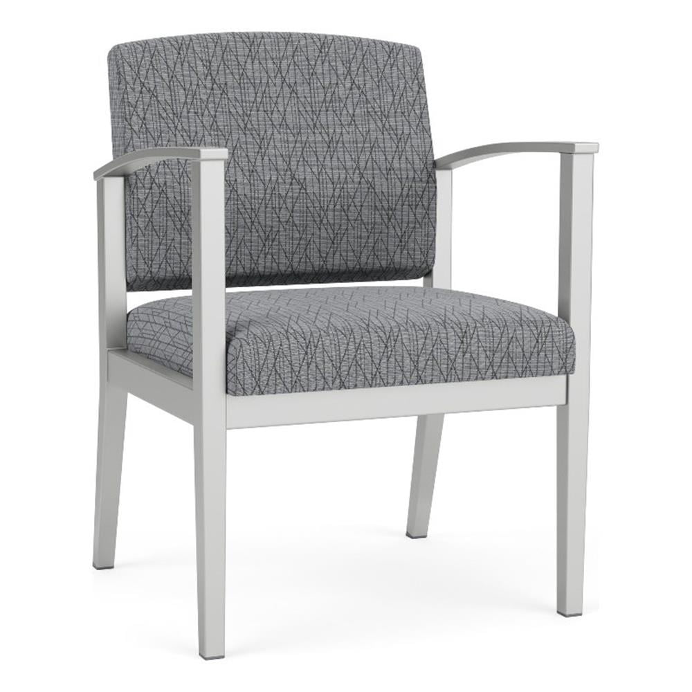 Amherst Steel Reception Waiting Room Guest Chair / Silver Steel / Gray ...