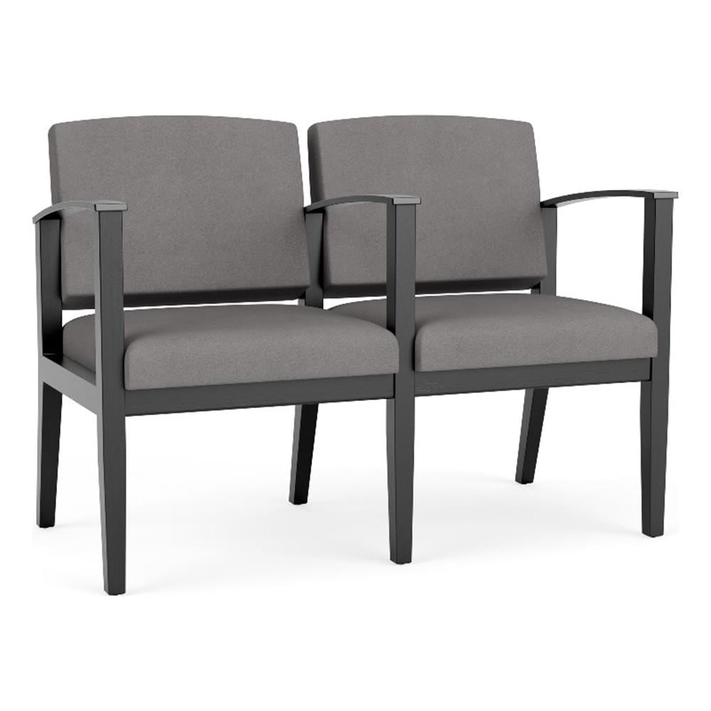 Amherst Wood Reception Waiting 2 Seat Tandem Seating / Black Wood ...