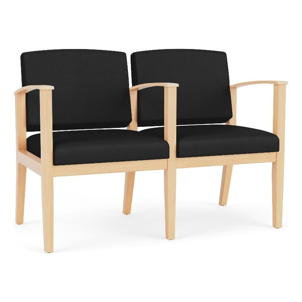 Amherst Wood Reception Waiting 2 Seat Tandem Seating / Natural Wood ...