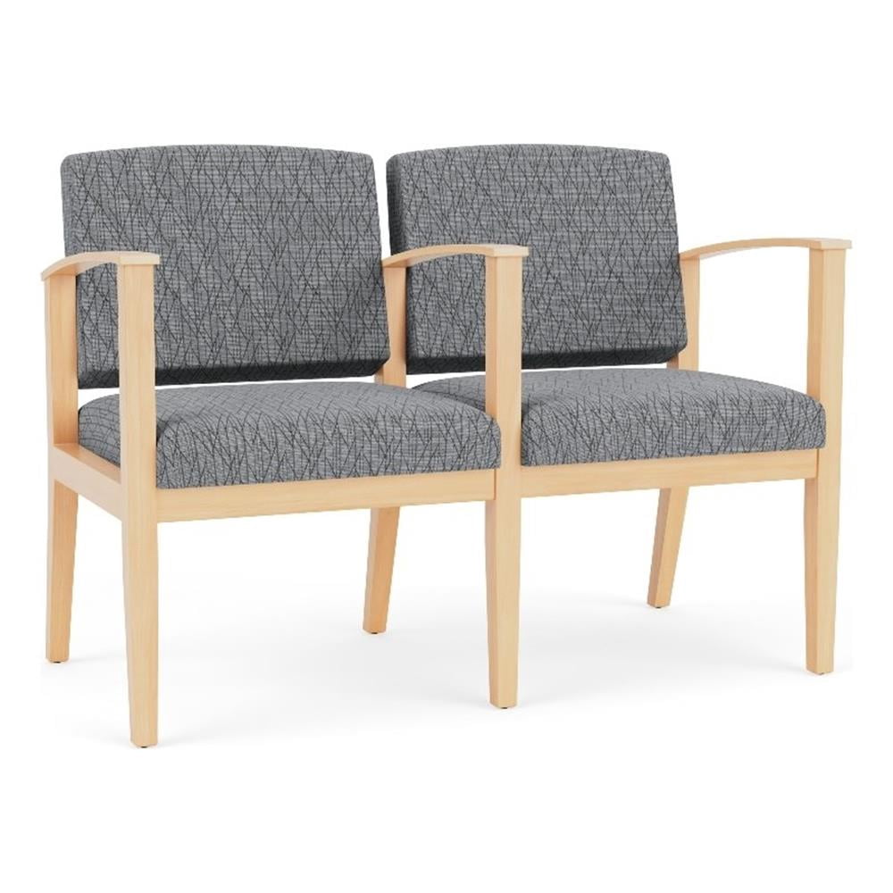 Amherst Wood Reception Waiting 2 Seat Tandem Seating / Natural Wood ...