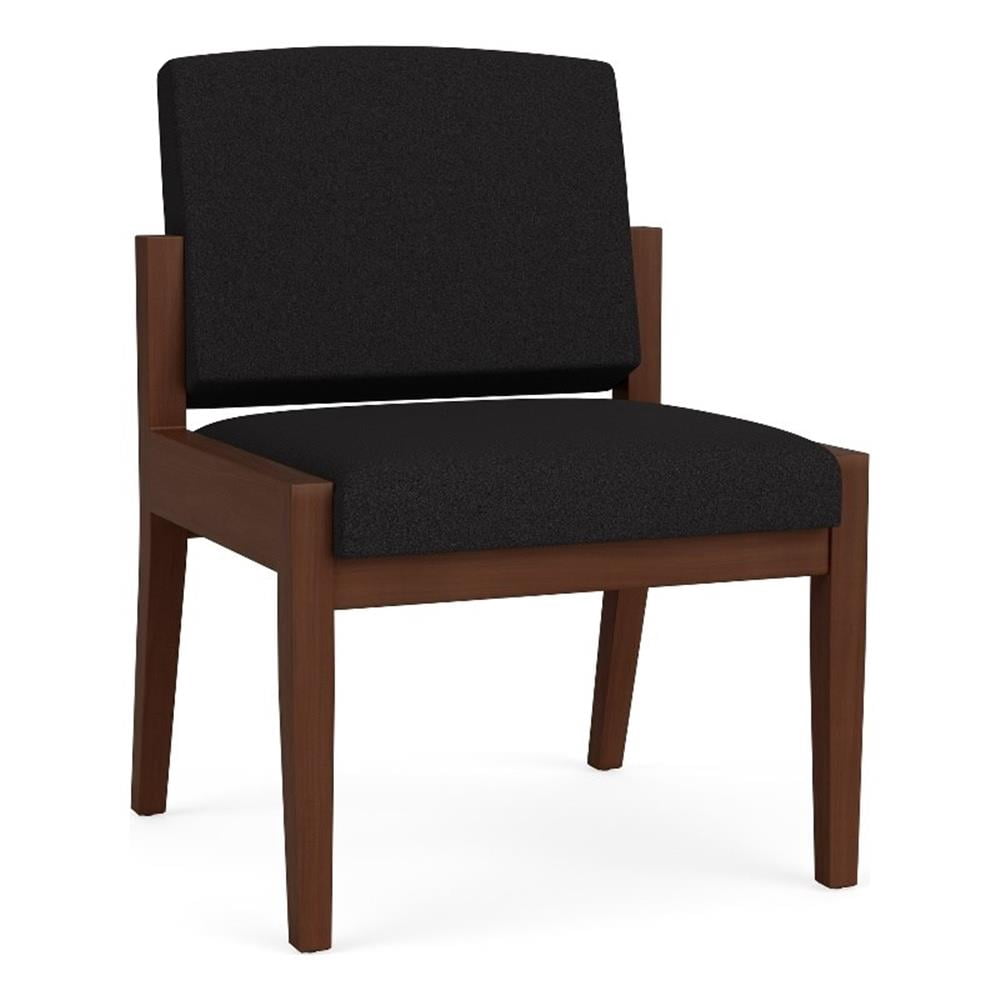 Amherst Wood Reception Waiting Armless Guest Chair / Walnut Wood ...