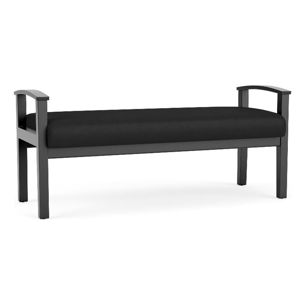 Amherst Wood Reception Waiting Room 19" 2 Seat Bench / Black Wood ...