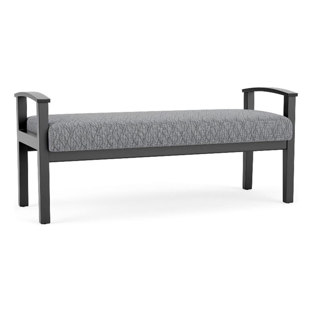 Amherst Wood Reception Waiting Room 19" 2 Seat Bench / Black Wood ...