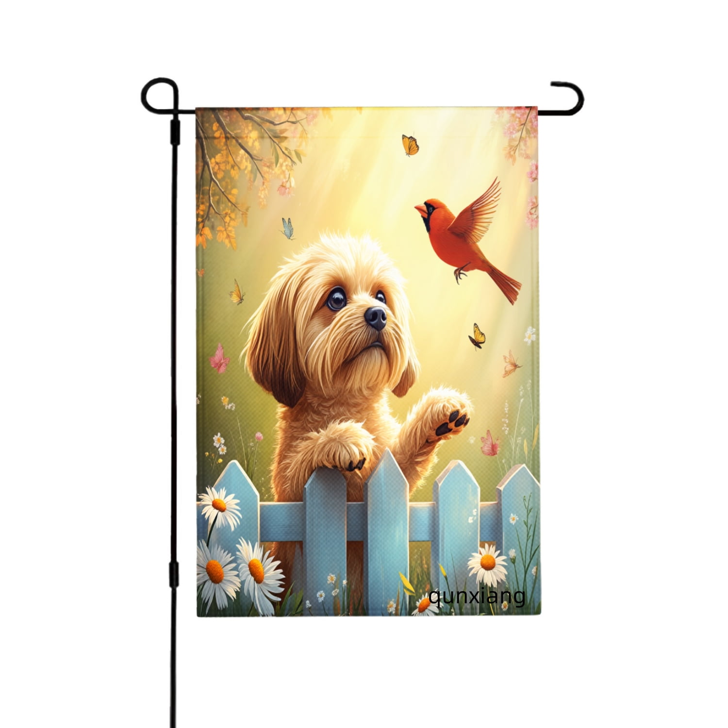 Amhnf Cute Dog And Bird Garden Flag For Home Outdoor Garden Yard Decor ...