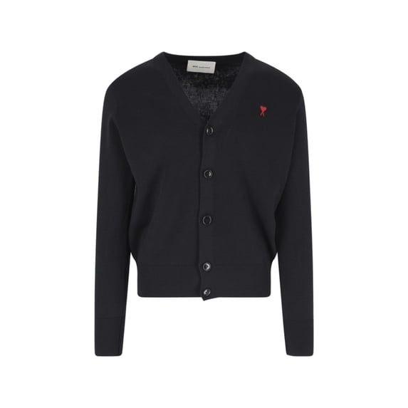 Ami Paris Black Ami De Coeur Wool Cardigan (Men's) - Walmart.com