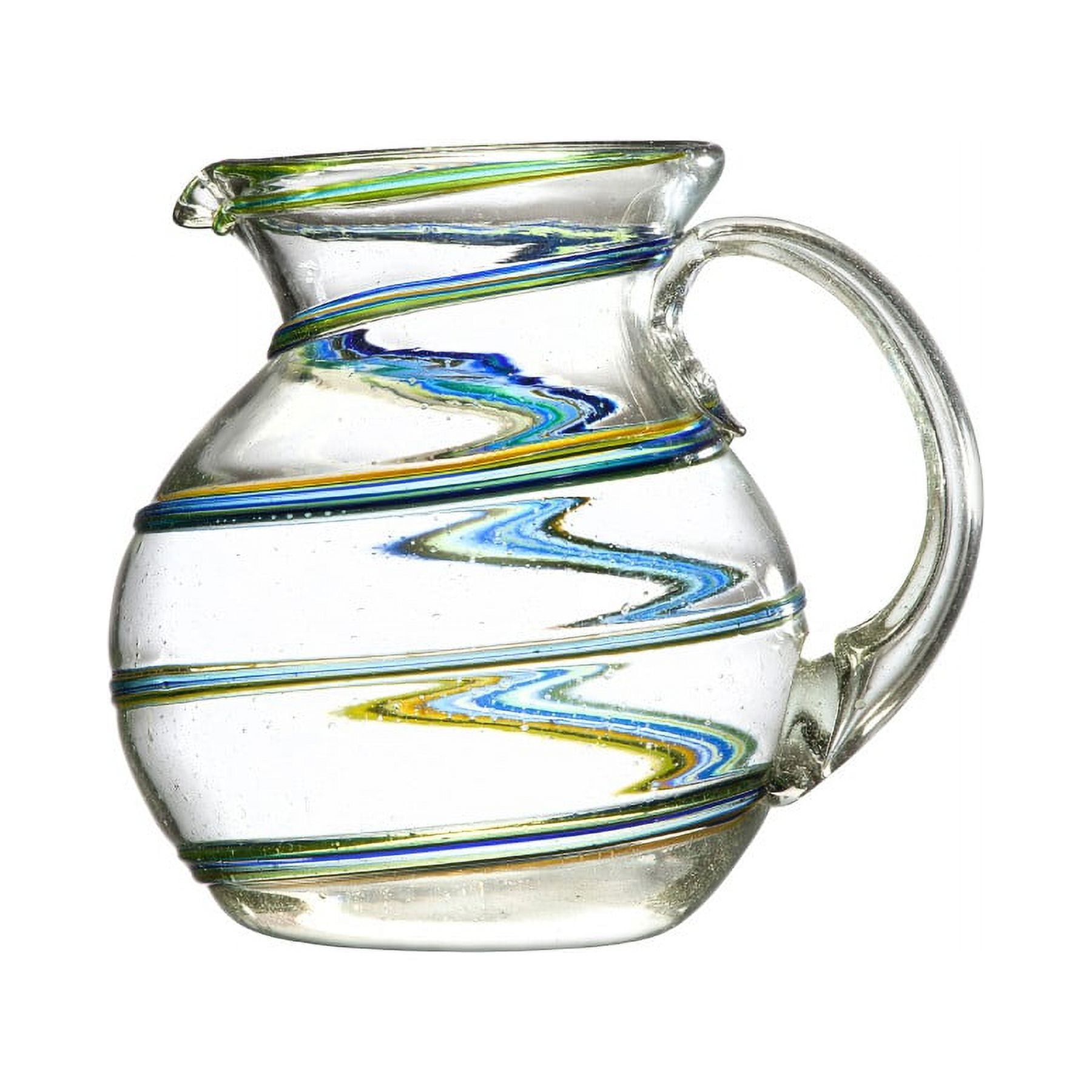 Amici Home Authentic Mexican Handmade Clairemont Glass Pitcher, 80oz ...