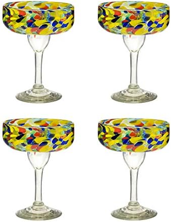 Amici Home Carnaval Margarita Glass | Set of 4 | Authentic Mexican ...