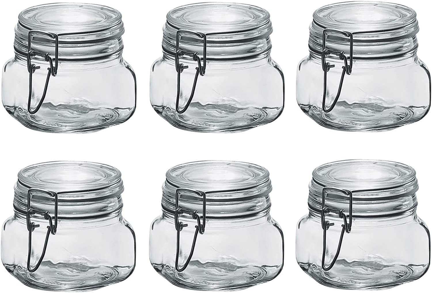 Amici Home Glass Hermetic Set of 6, 7 Oz Preserving Canning Jars ...