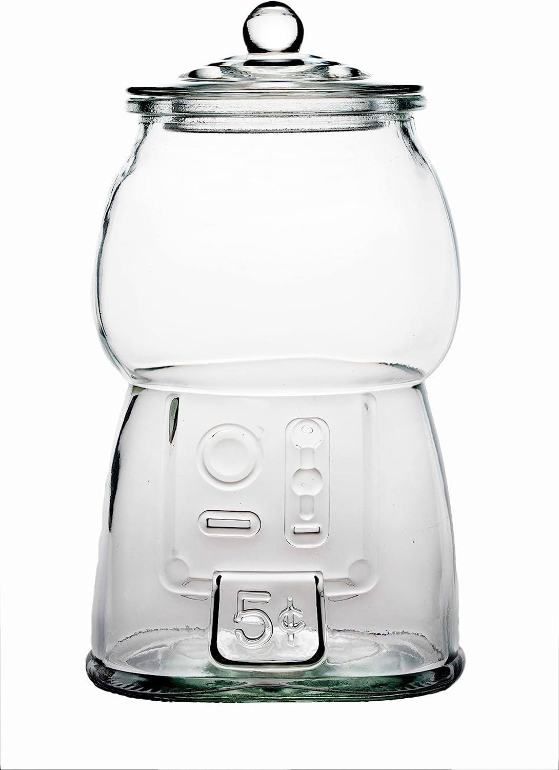 Amici Home Gumball Machine Shaped Glass Candy Container, Clear Airtight ...