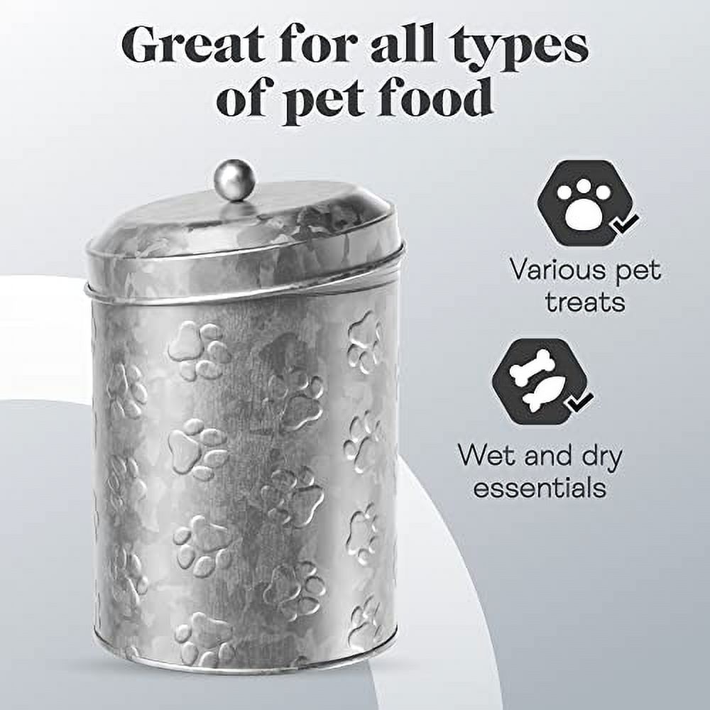 Amici Home Puppy Paws Galvanized Metal Food Canister (7CDI070 ...