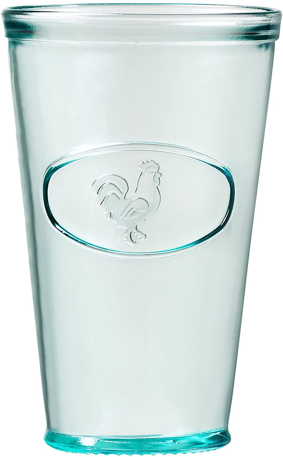 Amici Home Recycled Glass Hiball, 16 oz, Rooster Design, Green Tint ...