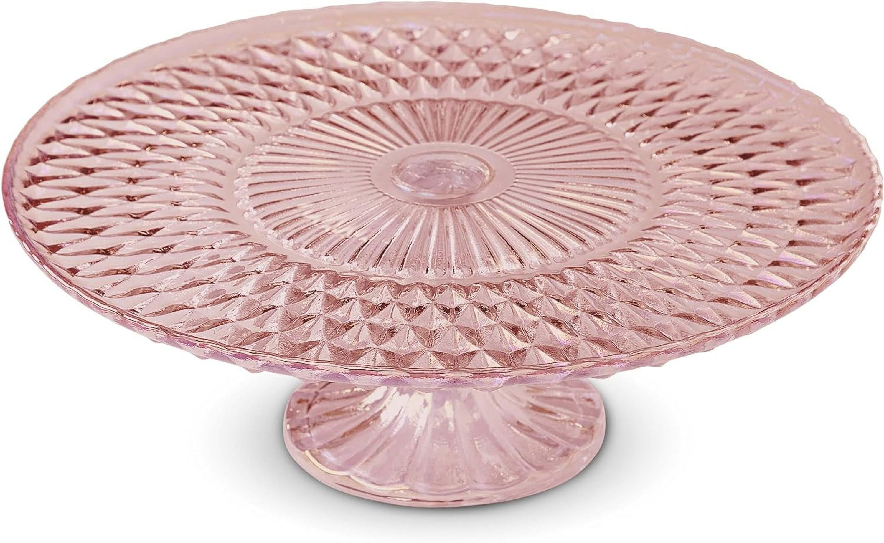 Amici Home Rochester Footed Glass Cake Stand | Round Vintage Style Cake ...