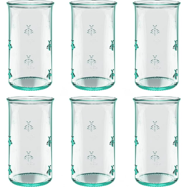Amici Home Set of 6 Italian Recycled Green Regina Hiball Glass, 18 oz ...