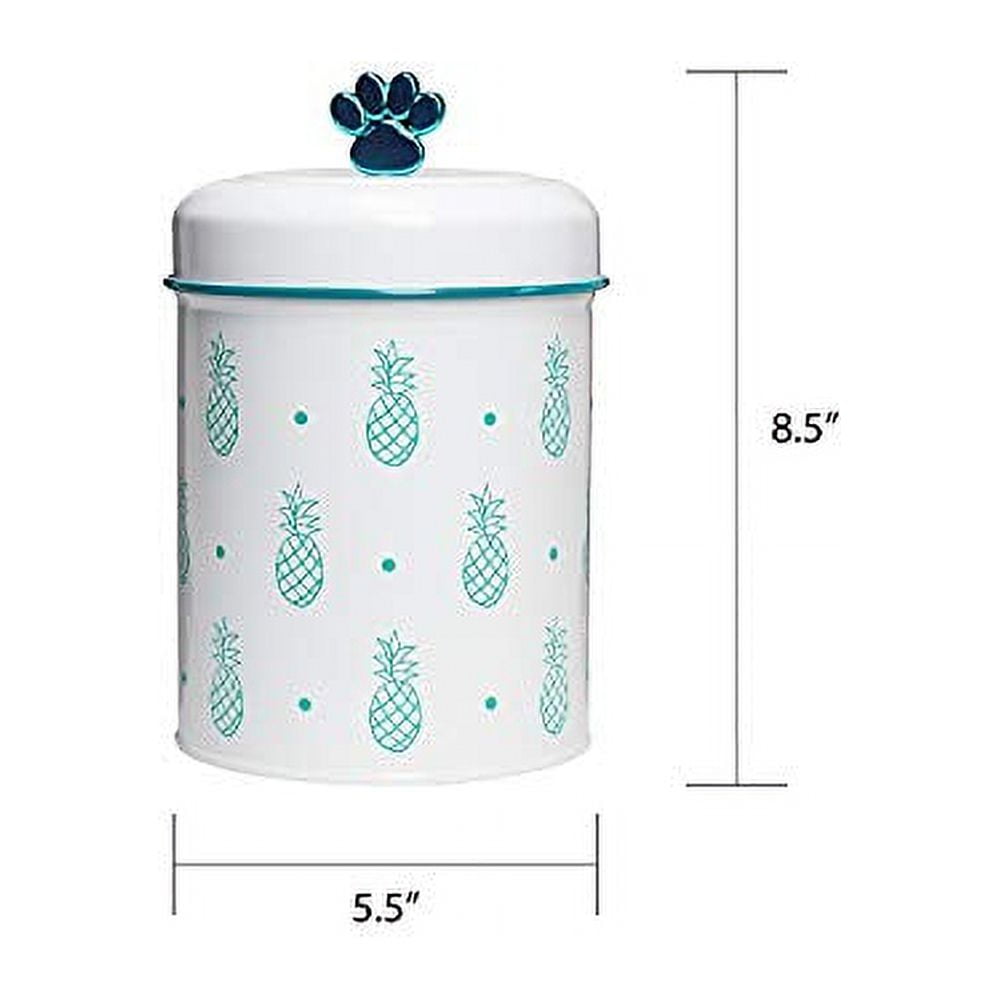 Amici Pet Pineapple Canister, Decorative Metal Treat Storage Container ...