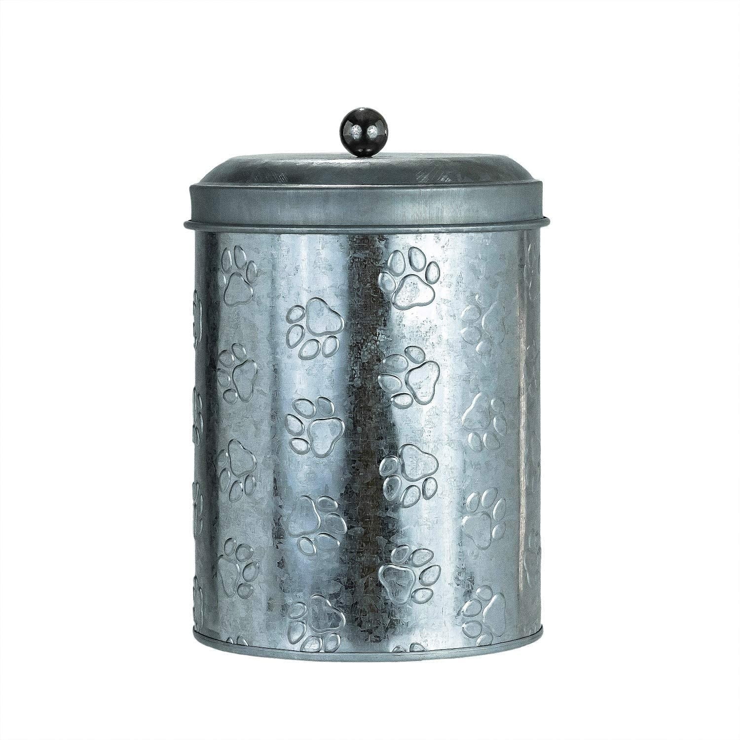 Amici Pet Puppy Paws Galvanized Food Canister 64 oz - Walmart.com
