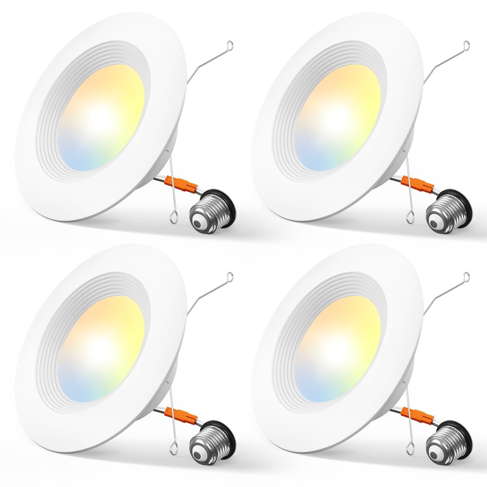 Amico 4 Pack 5/6 inch 5CCT LED Recessed Lighting, Dimmable, 12.5W=100W ...