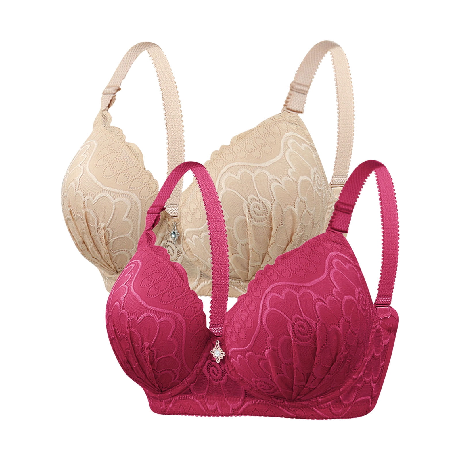 Amidoa Beige Bras for Older Women Extra Lift Underwire Push-up Large ...