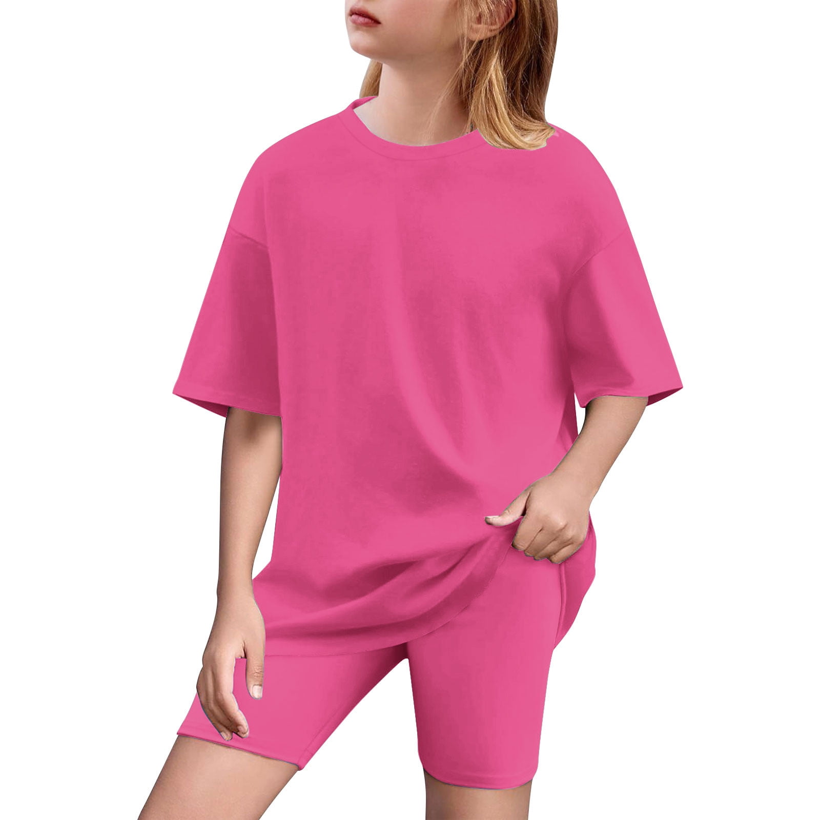Amidoa Boys 2 Piece Outfits Summer Clothes Cute Solid Color T-Shirts ...