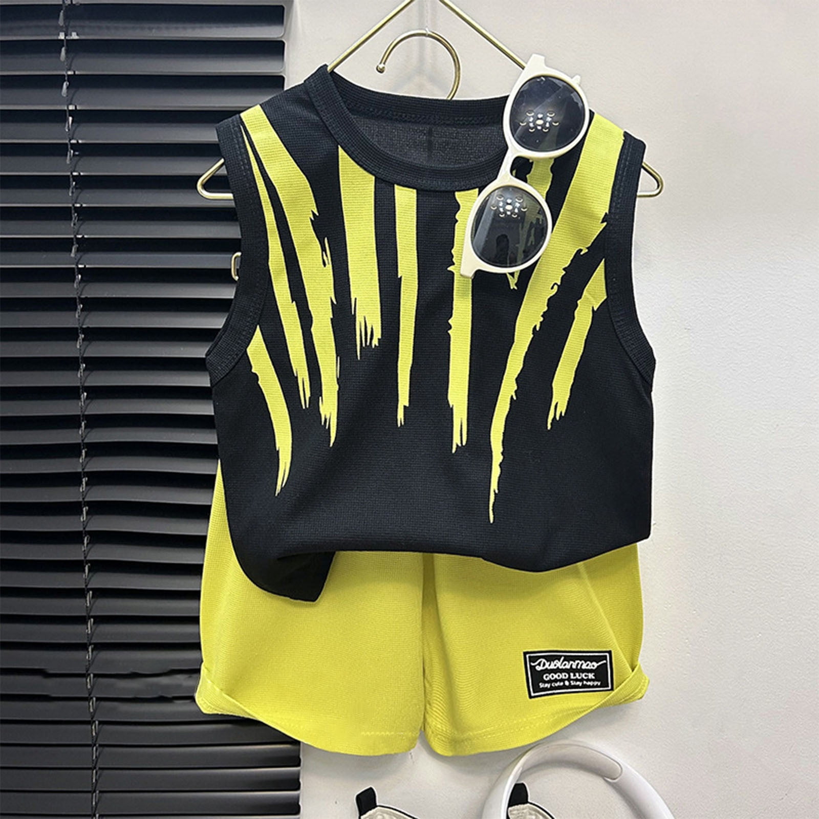 Amidoa Boys 2 Piece Outfits Summer Clothes Print Graphic T-Shirts Tank ...