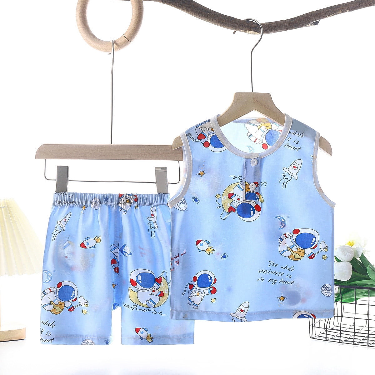 Amidoa Boys 2 Piece Outfits Summer Clothes T-Shirts Cute Tank Top and ...