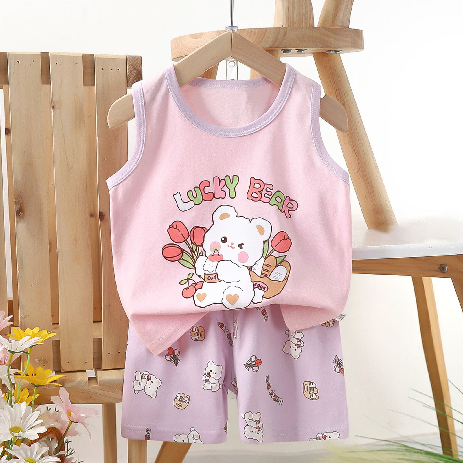 Amidoa Boys Girls 2 Piece Outfits Summer Clothes Short Sleeve Soft T ...