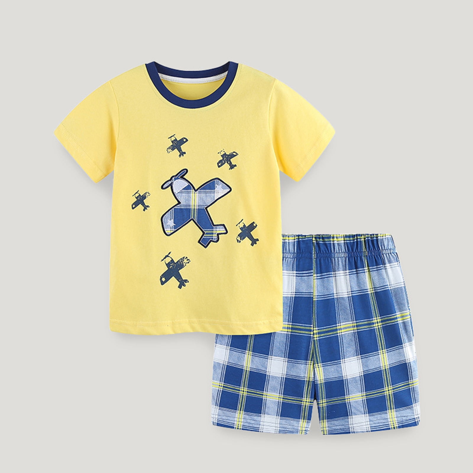 Amidoa Boys Girls 2 Piece Outfits Summer Clothes T Shirt Cotton Short ...