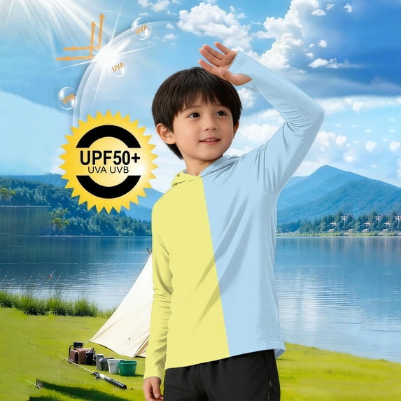 Amidoa Boys Rash Guard Kids Long Sleeve Shirt Quick Dry Sun Protection ...