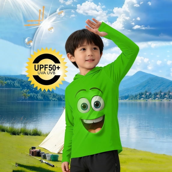 Amidoa Boys Rash Guard Kids Quick Dry Long Sleeve Shirt Hooded Sun ...