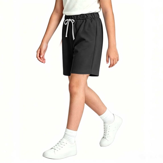 Amidoa Boys Shorts Soft Casual Summer Solid Color Elastic Waist Cotton ...