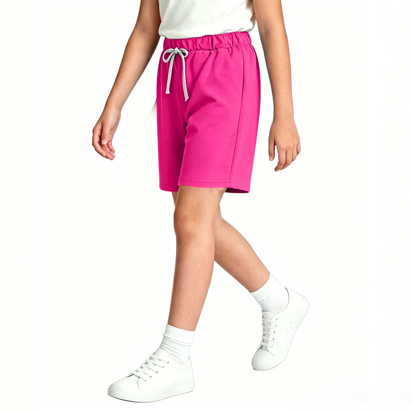 Amidoa Boys Shorts Soft Casual Summer Solid Color Elastic Waist Cotton ...