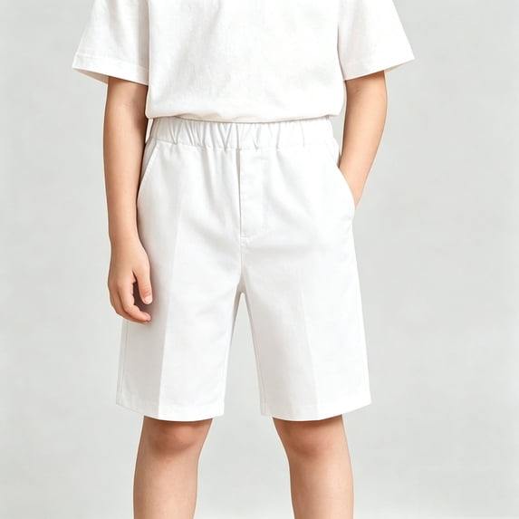 Amidoa Boys Shorts Solid Color Casual Summer Soft Elastic Waist With ...