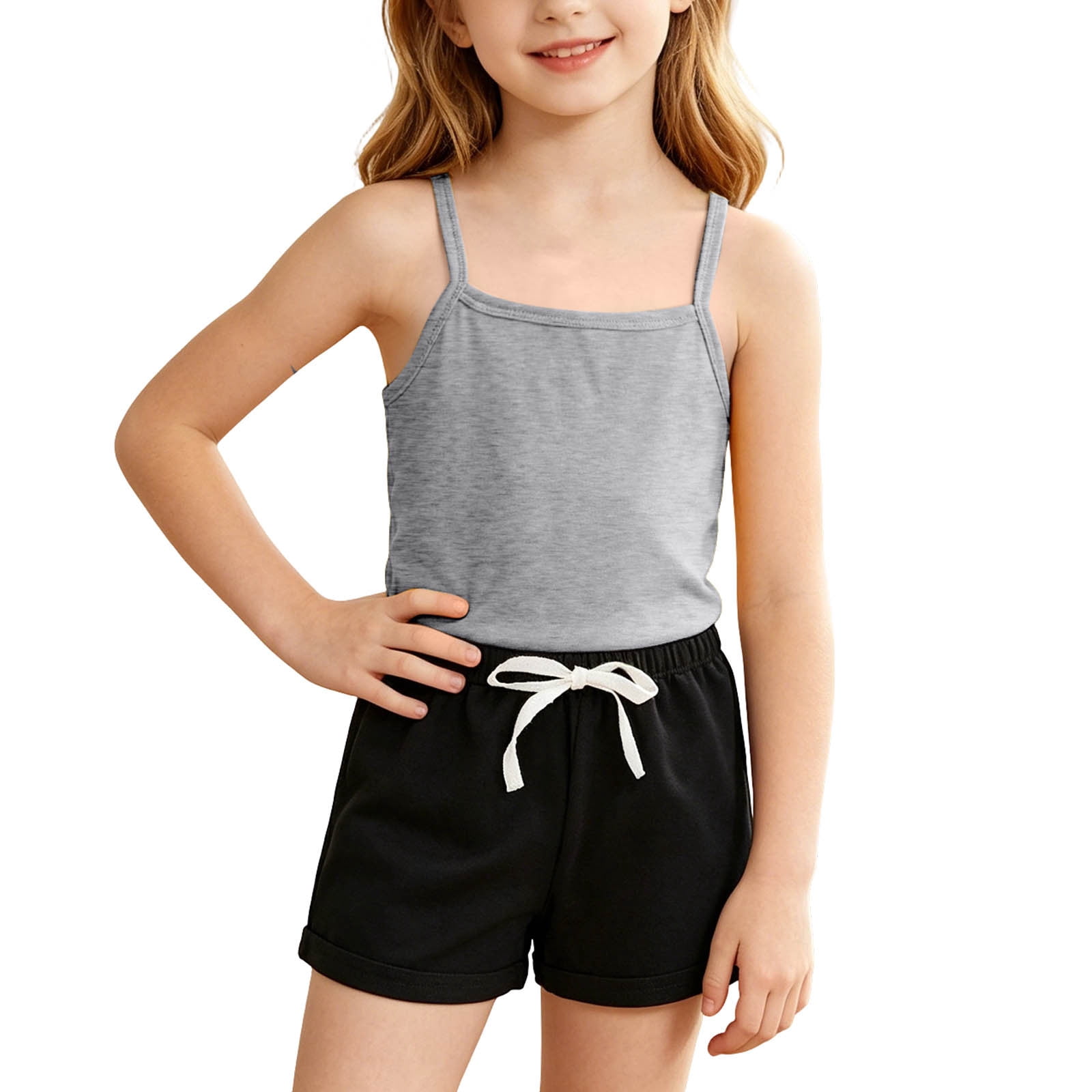 Amidoa Boys Summer Outfit Sets 2 Piece Solid color Cotton T-Shirt Tank ...