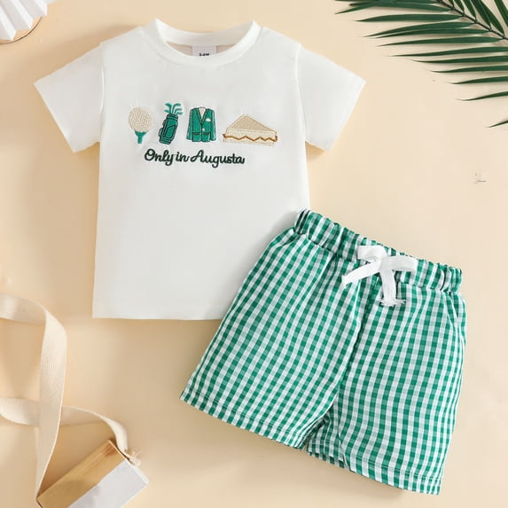 Amidoa Boys Summer Outfits 2 Piece T Shirt Cute Short Sleeve Top and ...