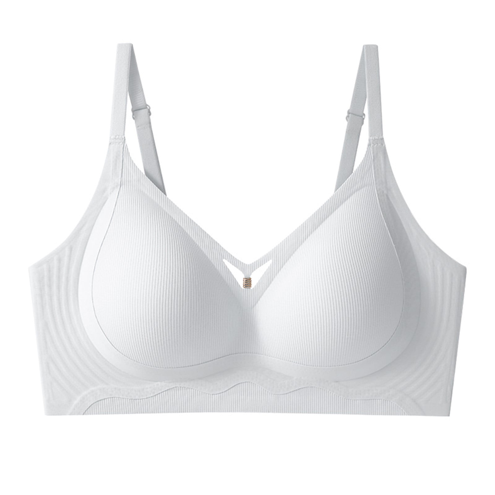 Amidoa Bras for Women Gray Seamless Back-Smoothing No Wire Solid ...
