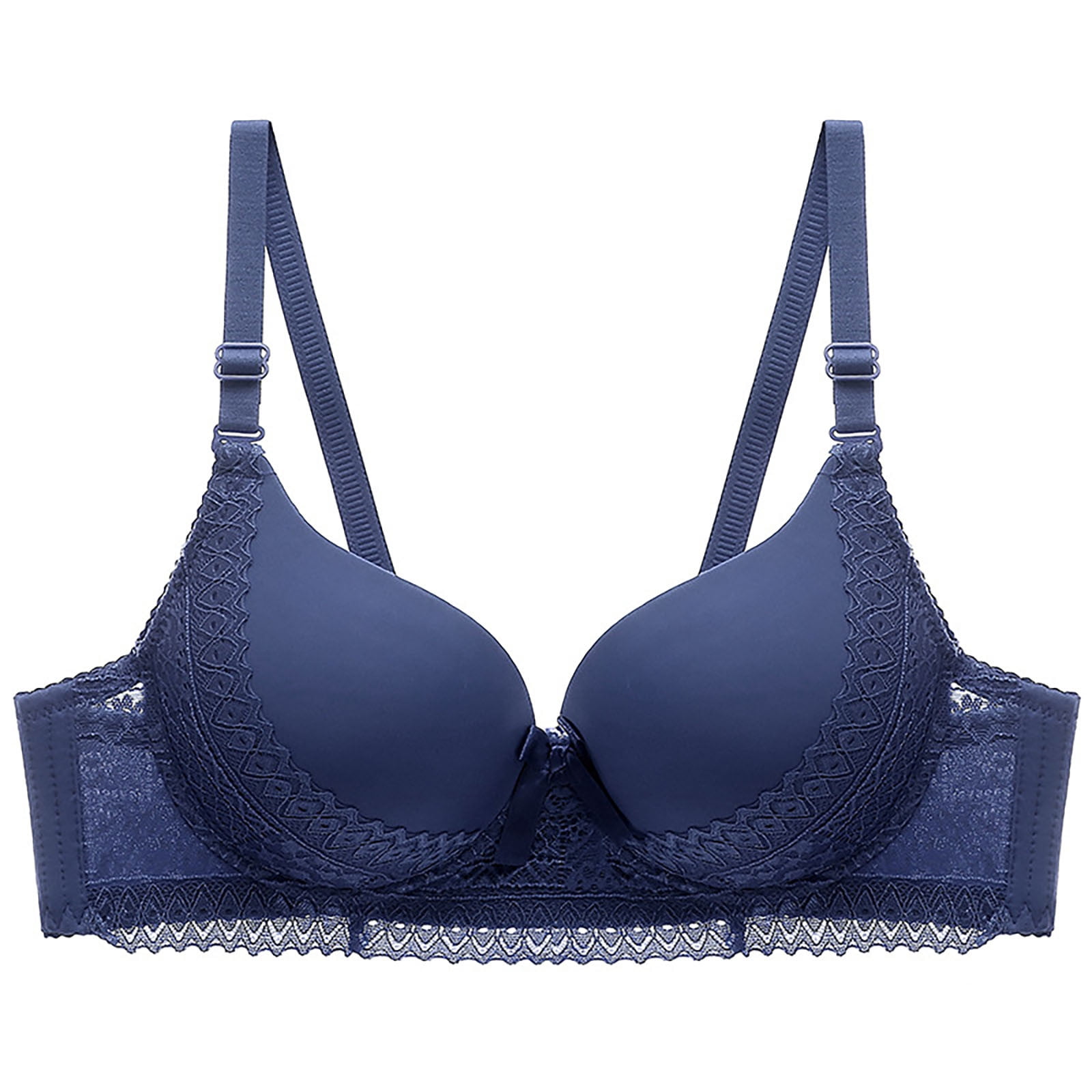 Amidoa Bras for Women Underwire Full-Figure Blue Push-up Cheeky Bra ...