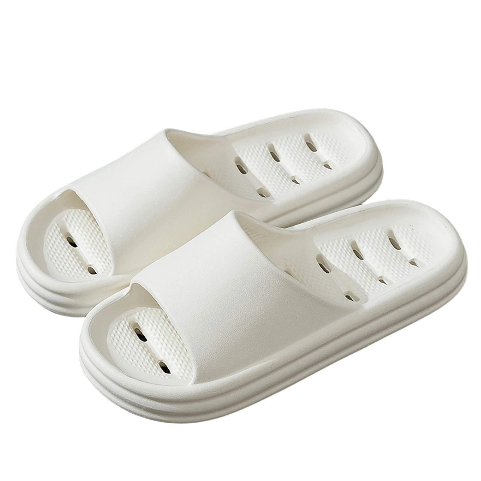 Amidoa Comfy Slippers for Women House Shower White Outdoor Beach Indoor ...