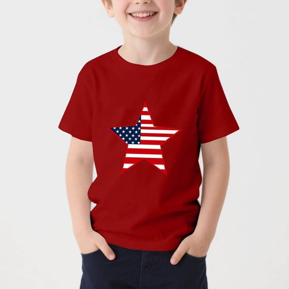 Amidoa Crewneck Girls 4th of July Shirt Graphic Kids Summer Tops T ...