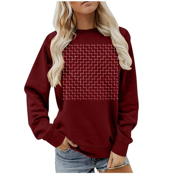 Amidoa Cute Tops for Women 2025 Long Sleeve Valentines Red Sweatshirts ...