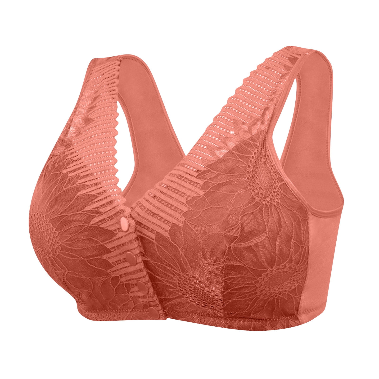 Amidoa Front Closure Womens Bra Breastfeeding Orange Daisy Lace ...