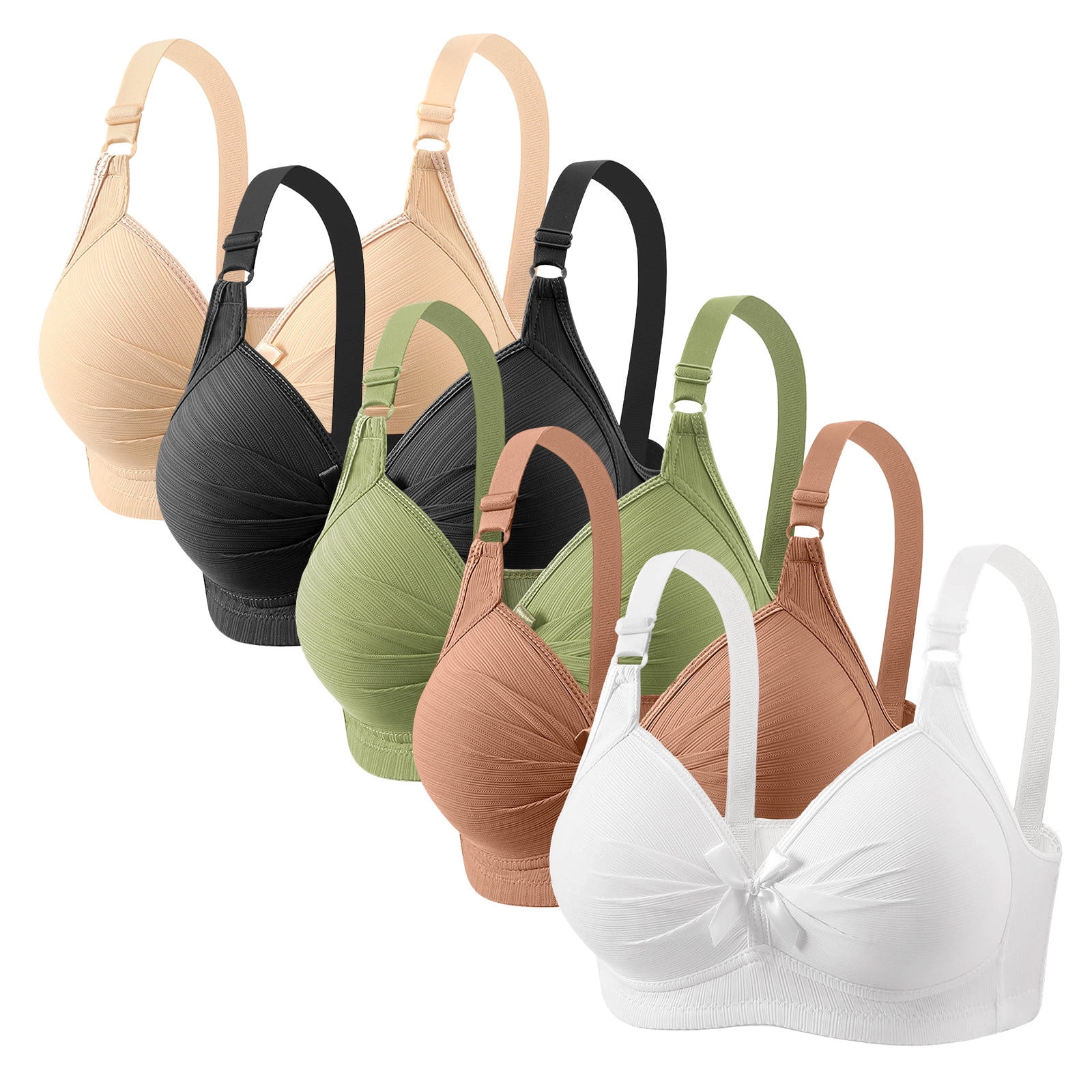 Amidoa Full Coverage Women's Bras Large Bust Plus Size Wirefree White 5 ...