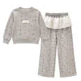 Amidoa Girls 2 Piece Outfits Cute Solid color Long Sleeved Tops and ...